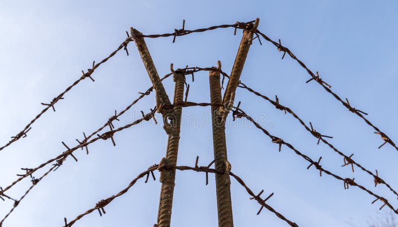 Strings of Barbed Wire, As a Defence Mechanism and Safeguard Stock ...