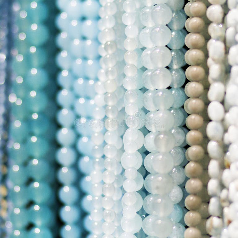 Strings of Beads or Necklaces Stock Image - Image of necklaces, white ...