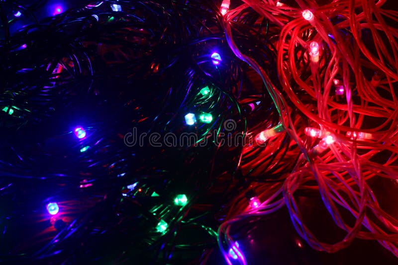 Strings of Colorful LED Lights Background Stock Photo - Image of ...