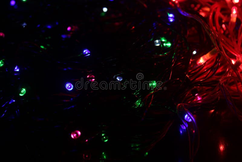 Strings of Colorful LED Lights Background Stock Image - Image of ...