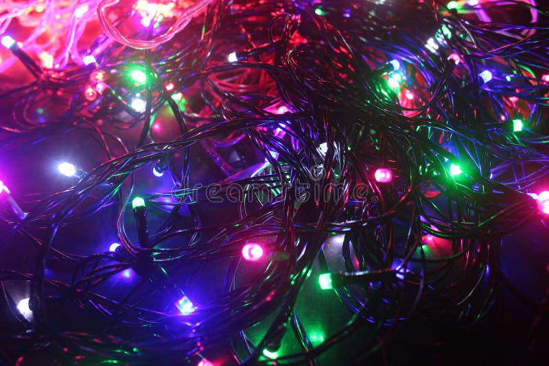 Strings of Colorful LED Lights Background Stock Photo - Image of ...