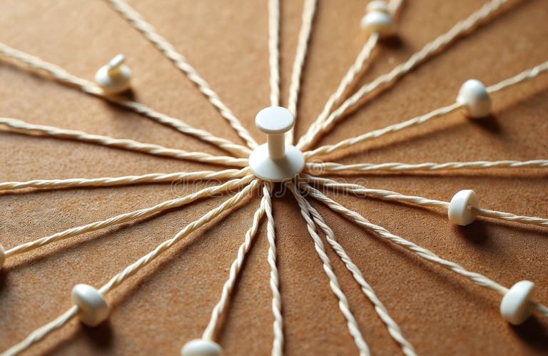 Strings Connected with Pins on Cork Board. Investigation Evidence ...