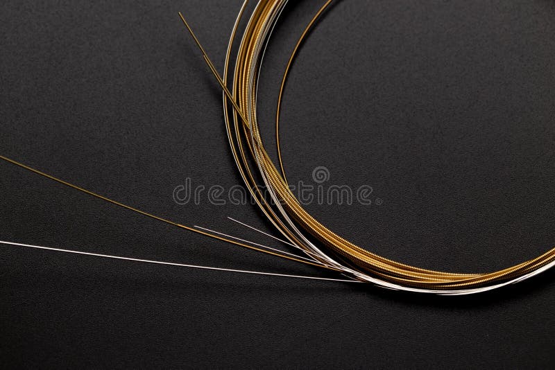 Strings for Guitar on a Black Background Stock Photo - Image of rock ...