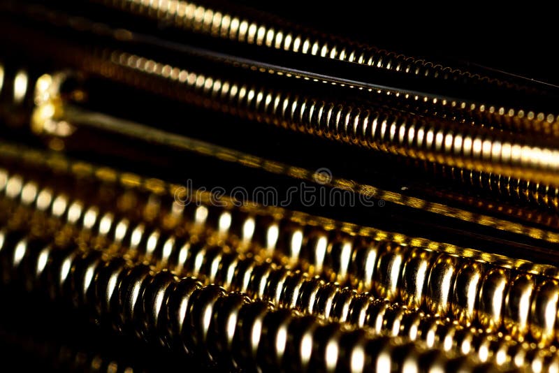 Strings for Guitar on a Black Background Stock Image - Image of ...