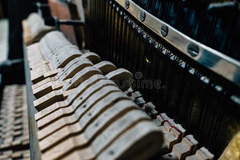 The Strings of the Old Piano Stock Image - Image of measurements ...