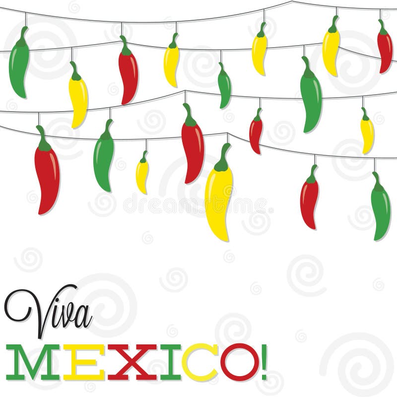 Strings of Mexican Chilli Peppers Stock Vector - Illustration of ...