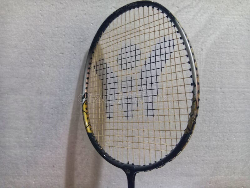 The Strings of the Shuttlecock Racket in Badminton Stock Image - Image ...