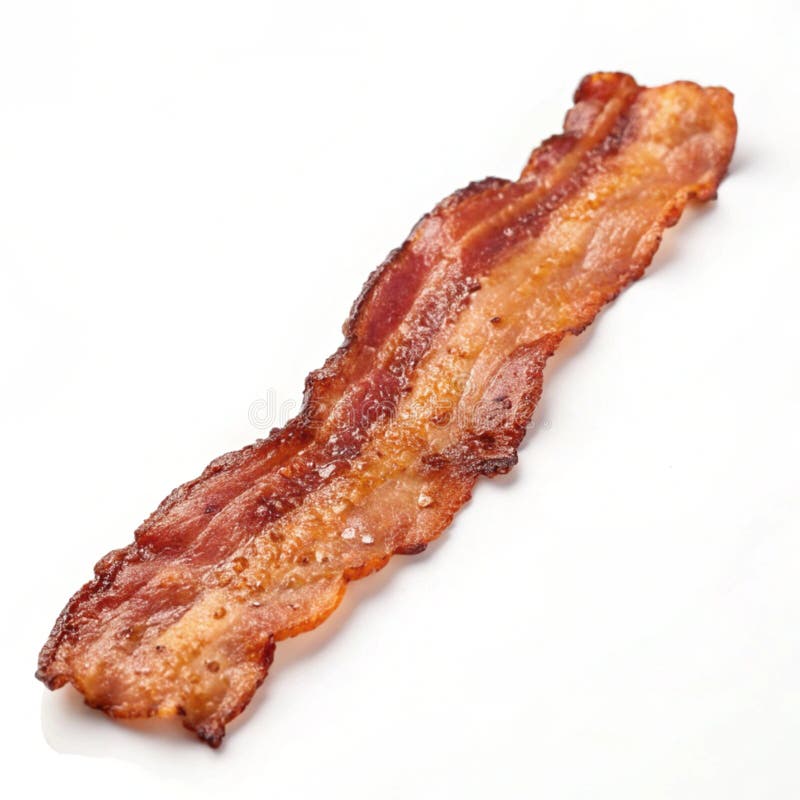 Strip of Cooked Bacon Isolated on White Background Stock Illustration ...