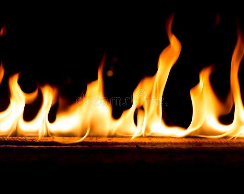 Strip of Fire on a Black Background Stock Photo - Image of texture ...