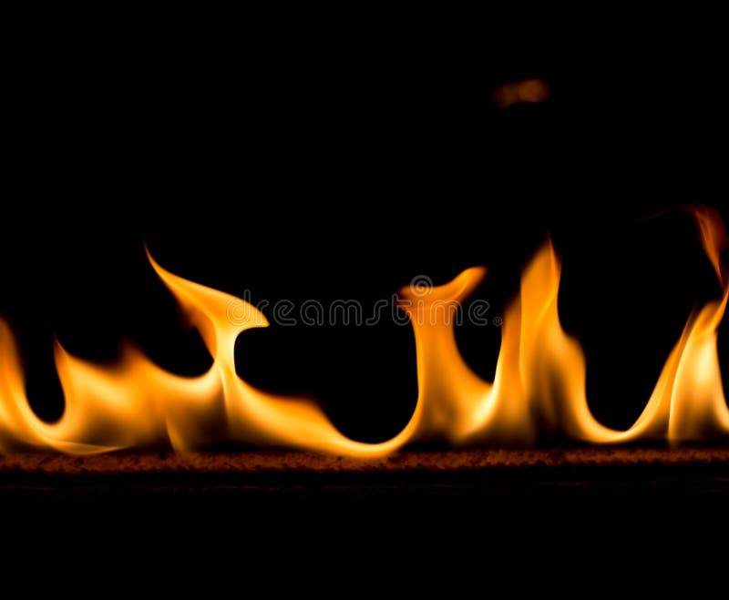 Strip of Fire on a Black Background Stock Image - Image of bonfire ...