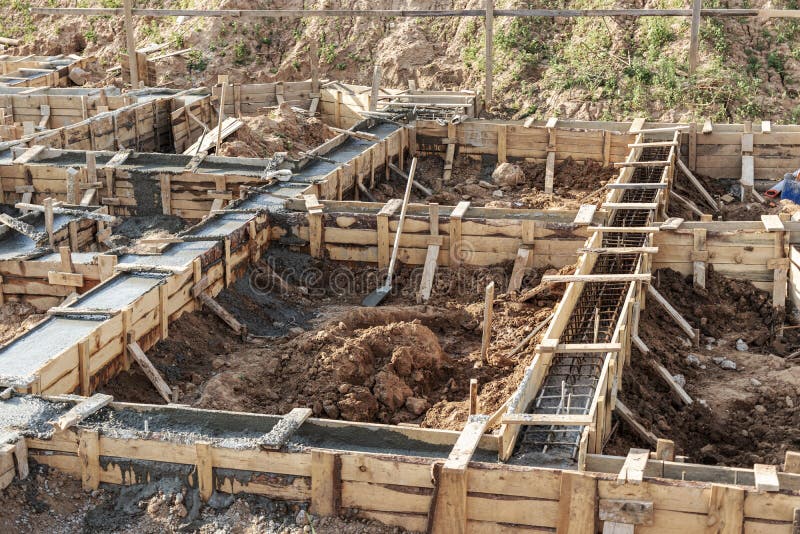 Strip Foundations with Formwork during the Construction of a House ...
