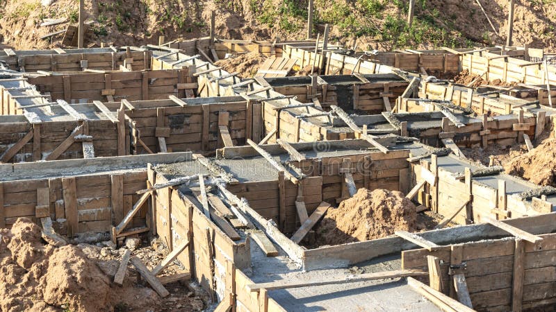 Strip Foundations with Formwork during the Construction of a House ...