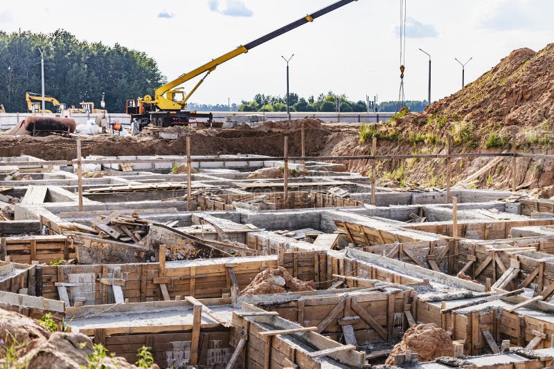 Strip Foundations with Formwork during the Construction of a House ...