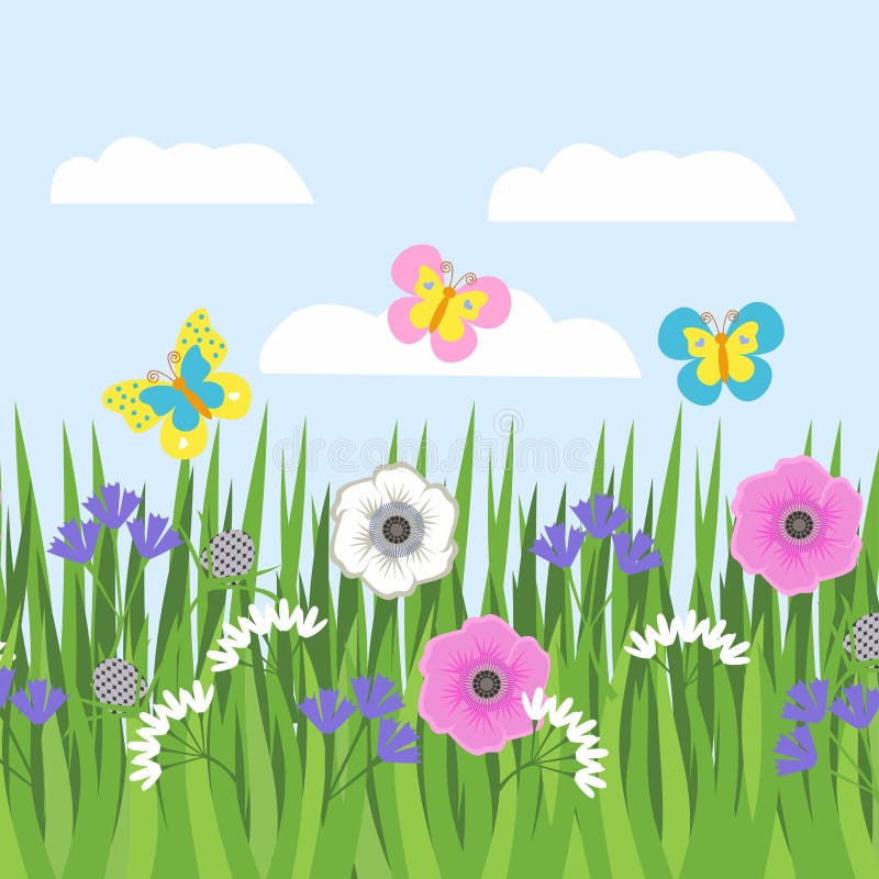 Spring Flower Strip Clip Art
