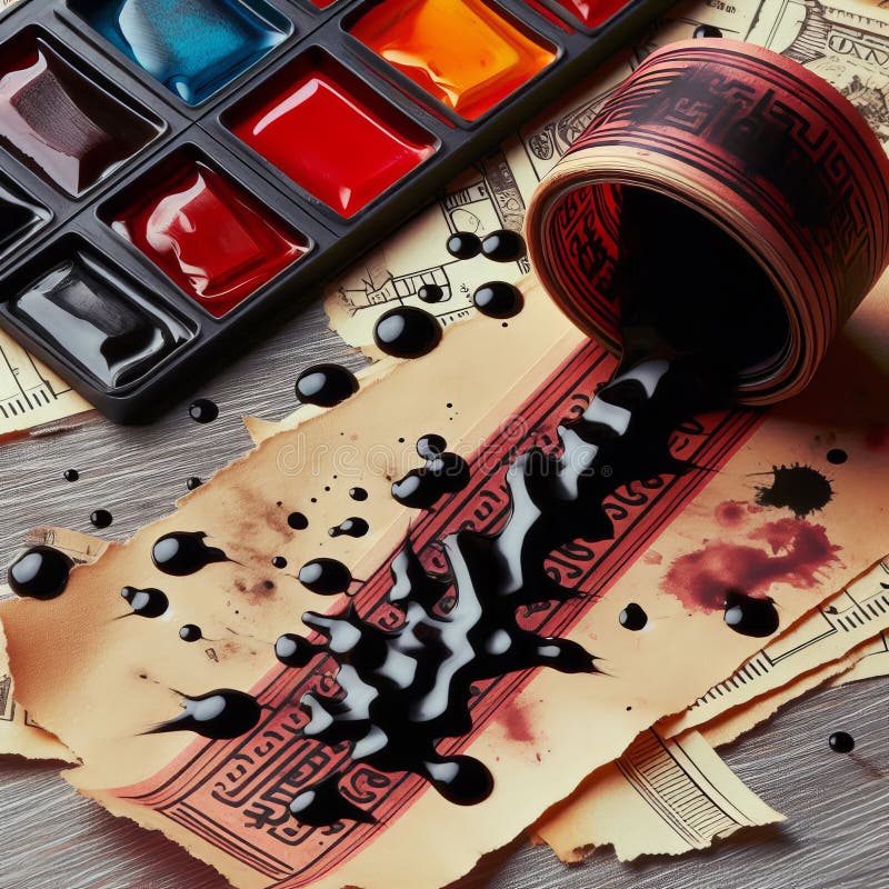 Strip with Ink Blot an Ink Blot on the Surface Stock Illustration ...