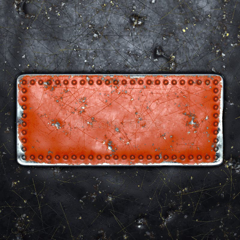Strip of Metal with Rivets Painted Red in the Shape of a Rectangle in ...