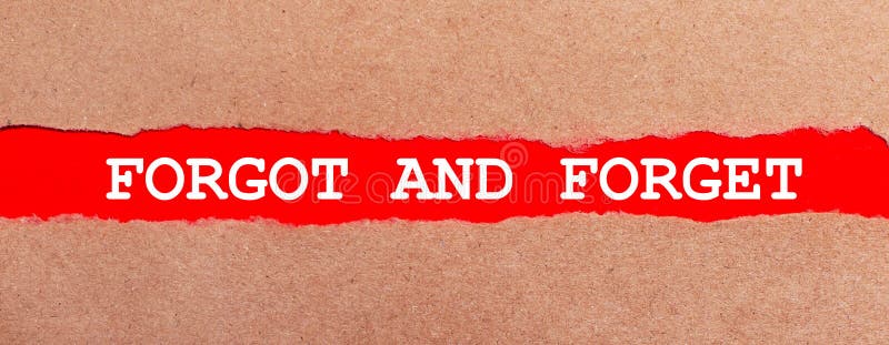 A Strip of Red Paper Under the Torn Brown Paper. White Lettering on Red ...