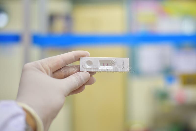 Strip Test Covid-19 Antigen Positive Stock Image - Image of covid19 ...