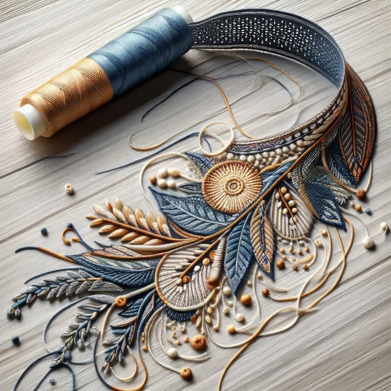 Strip with Thread Threads Woven through Small Holes Stock Image - Image ...