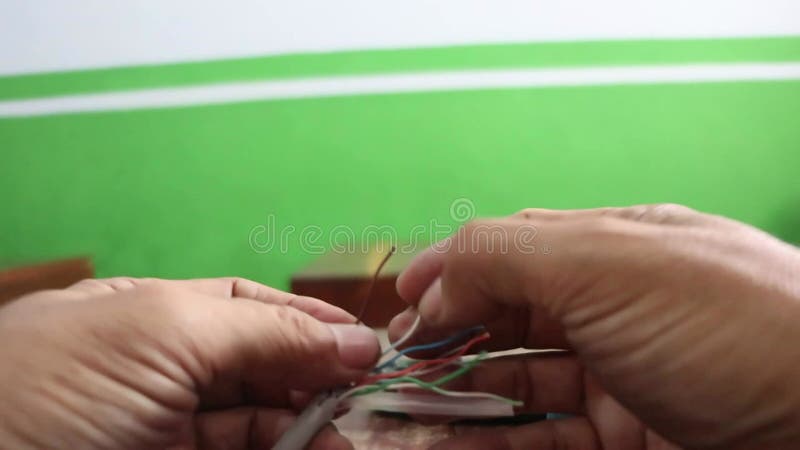 Strip UTP Cable for Local Internet Network. Stripping the Skin of ...
