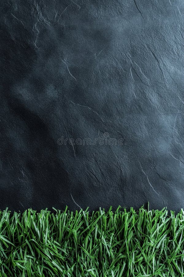 Strip of Vibrant Green Artificial Turf at the Bottom of a Contrasting ...