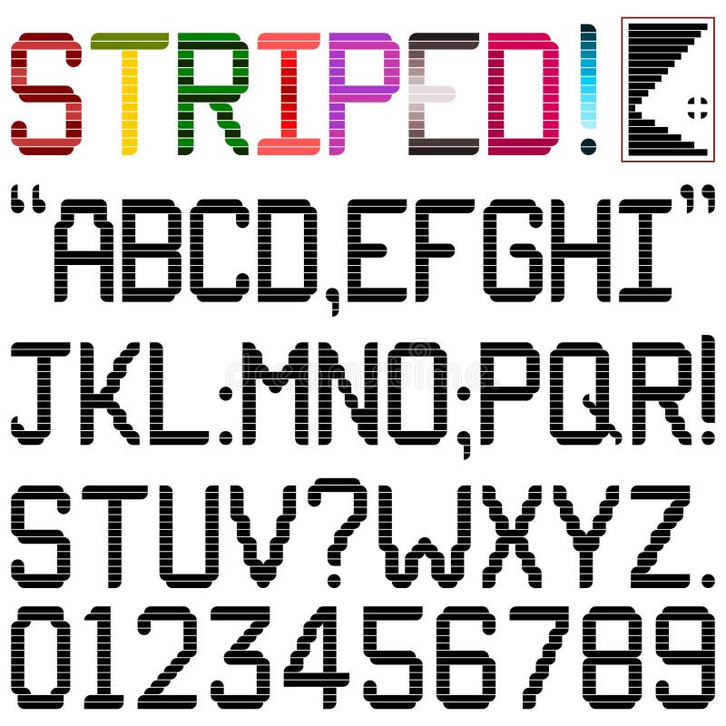 Stripe Font stock vector. Illustration of digit, number - 49443430