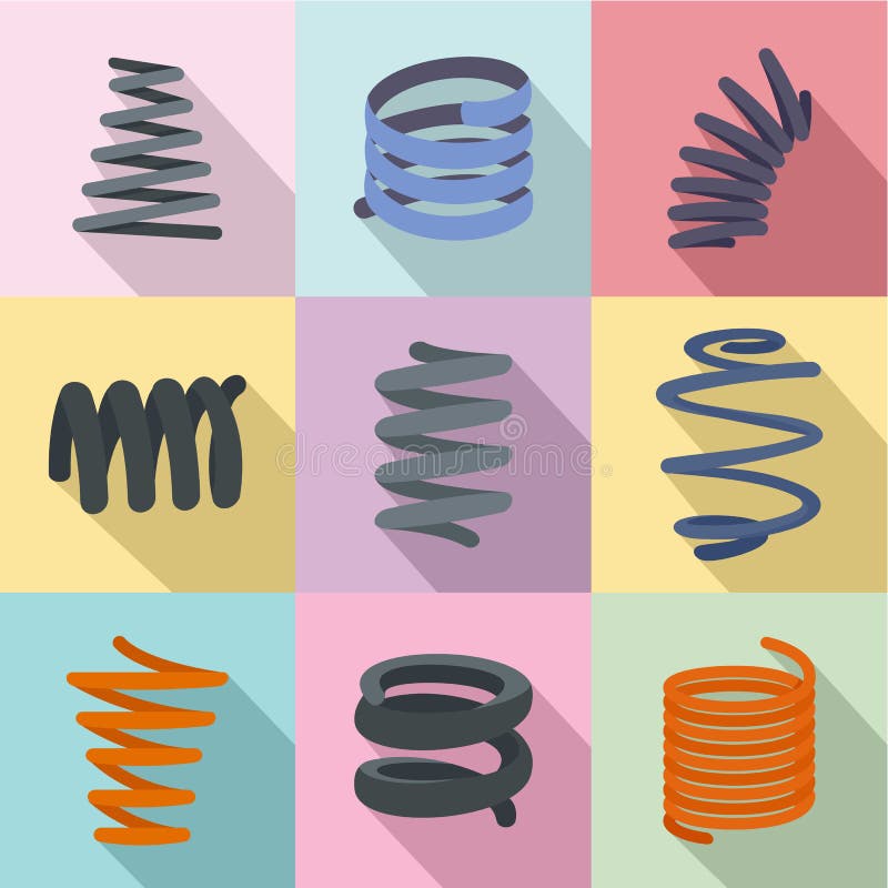 Stripe Icons Set, Flat Style Stock Vector - Illustration of paper ...