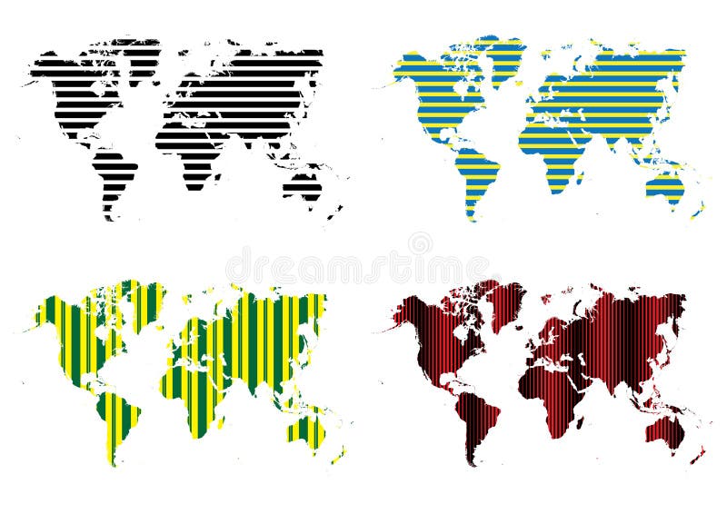 Stripe Lines Pattern World Map Stock Illustrations – 64 Stripe Lines ...