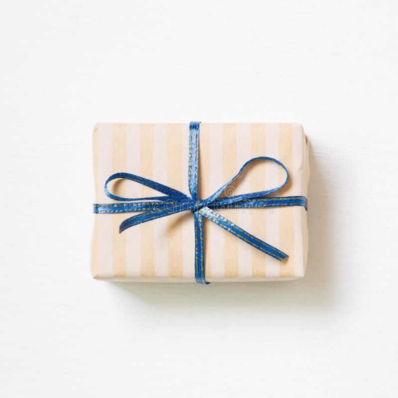 Stripe Pattern Gift Box Isolated on White Background Stock Image ...