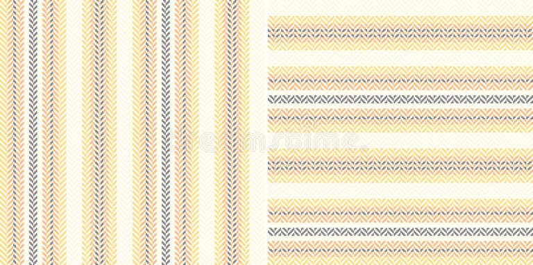 Stripe Pattern Herringbone in Orange, Yellow, Grey. Seamless Horizontal ...