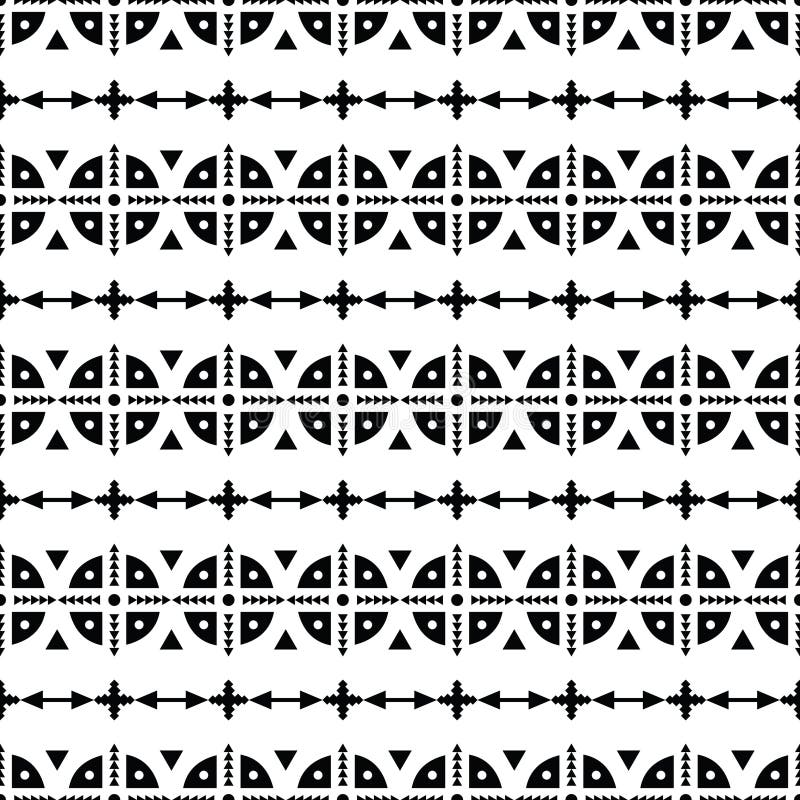 Stripe Pattern with Native American. Seamless Ethnic Abstract Motif in ...