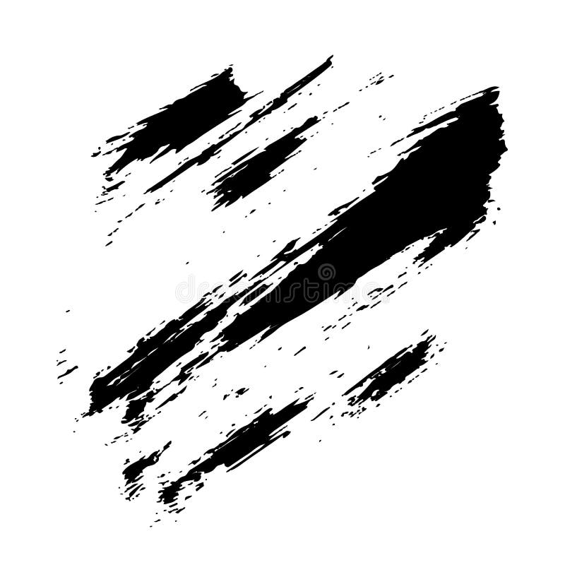 Stripe Vector Abstract Grunge Stroke Brush Hand Drawn Texture in Black ...