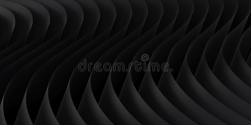 Stripe Waves Pattern. Black Abstract Background. 3D Rendering Stock ...