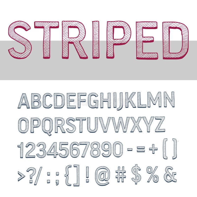 Striped Alphabet stock illustration. Illustration of bold - 14248786