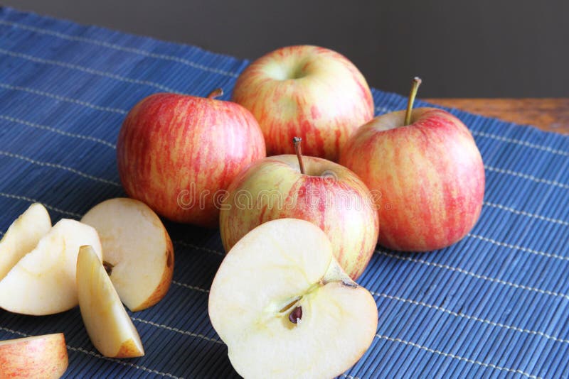 Striped Apples on a Place Mat Stock Photo - Image of apple, market ...
