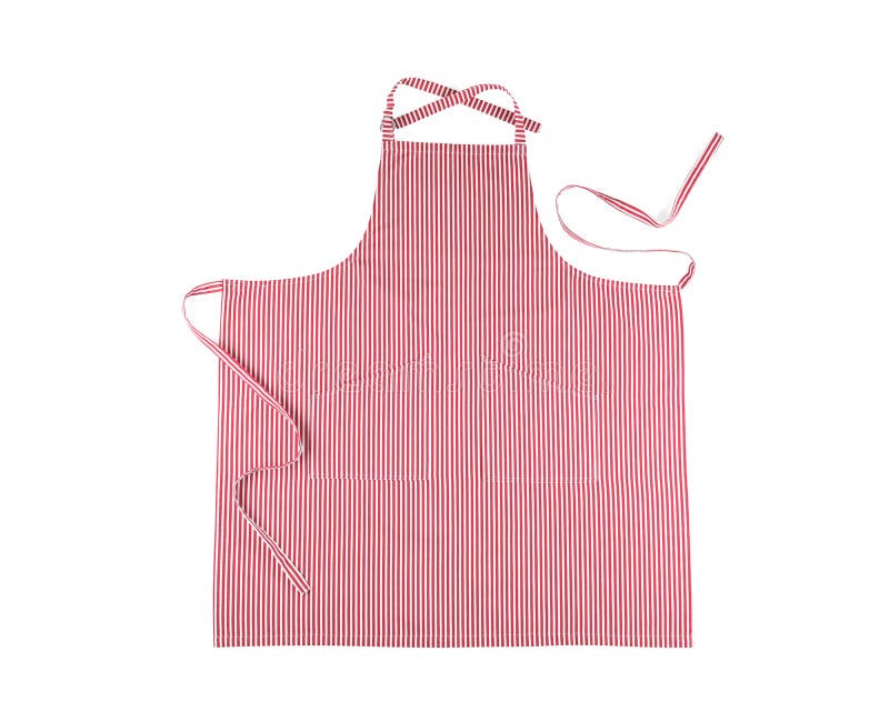 Striped Apron Isolated on White, Top View Stock Image - Image of ...