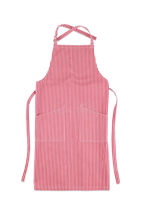 Striped Apron Isolated on White, Top View Stock Photo - Image of fabric ...