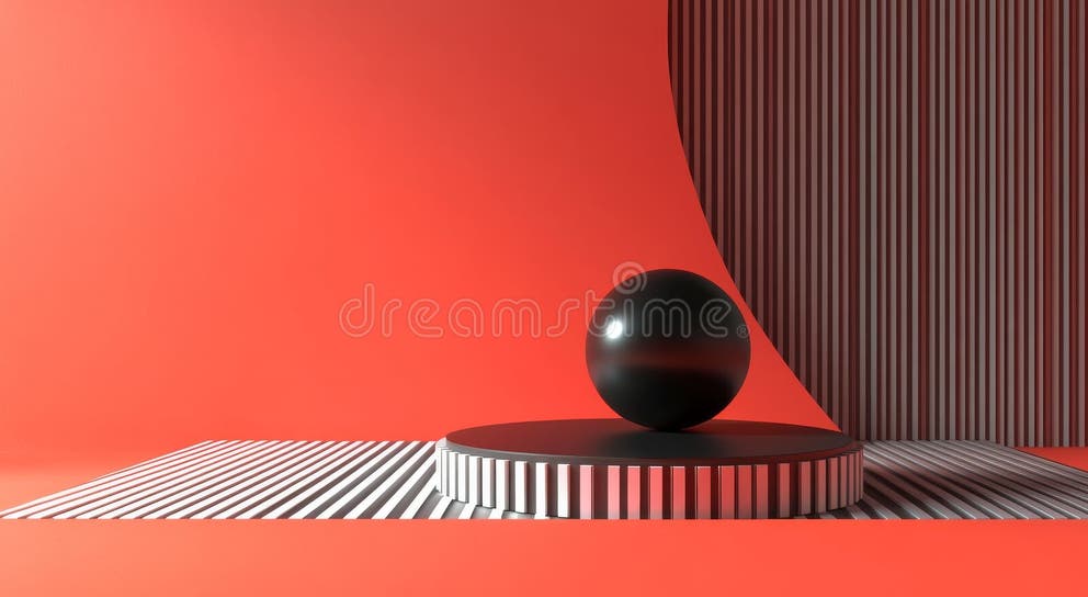 The Striped Backdrop, with Its Red, Black, and White Hues, Includes a ...
