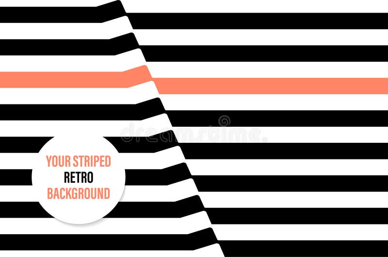 Striped Retro Background with Optical Illusion of Folded Stripes Stock ...