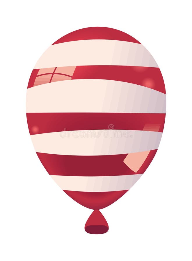 Striped balloon icon stock vector. Illustration of inflate - 264699165