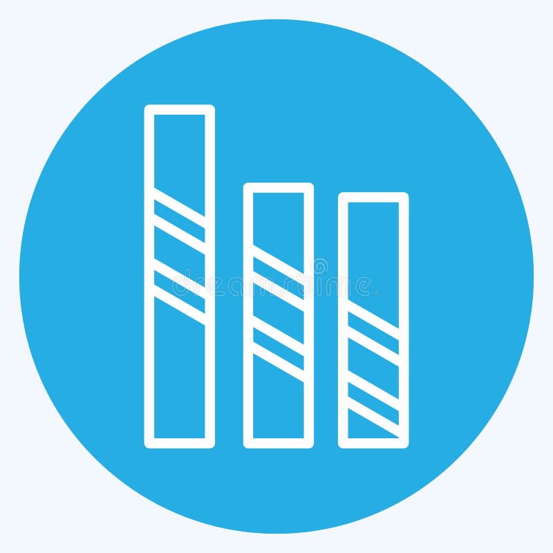 Striped Bars Icon in Trendy Blue Eyes Style Isolated on Soft Blue ...