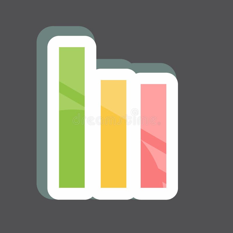 Striped Bars Sticker in Trendy Isolated on Black Background Stock ...