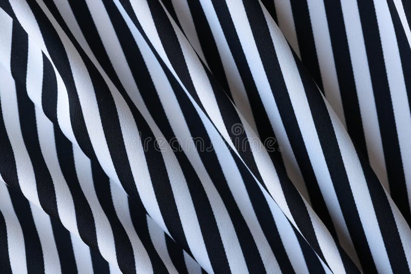 Striped Black and White Fabric Close Up. Stock Image - Image of curtain ...