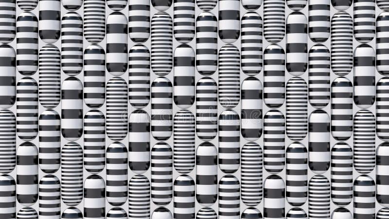Striped Black and White Shapes. Abstract Illustration, 3d Render Stock ... Striped Black and White Shapes. Abstract Illustration, 3d Render Stock ...
