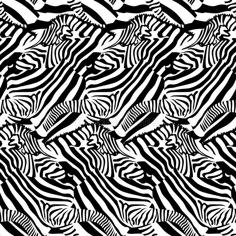 Zebra Seamless Pattern. Wild Animal Texture Design. Stock Vector ...