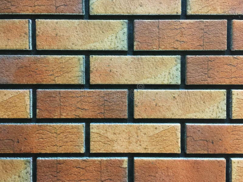 Front View Brick Wall Background Stock Image - Image of clean, block ...
