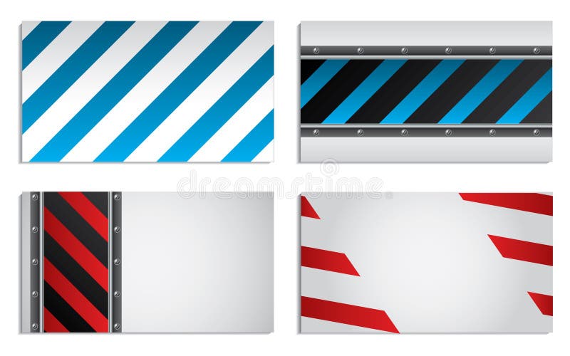 Striped business card set stock vector. Illustration of blank - 16236819