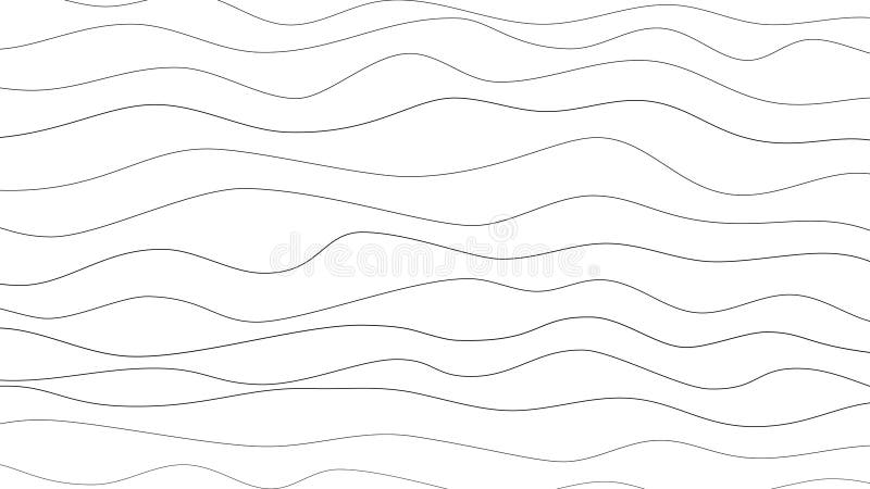Striped Calm Wave Background. Psychedelic Line Art Stock Vector ...