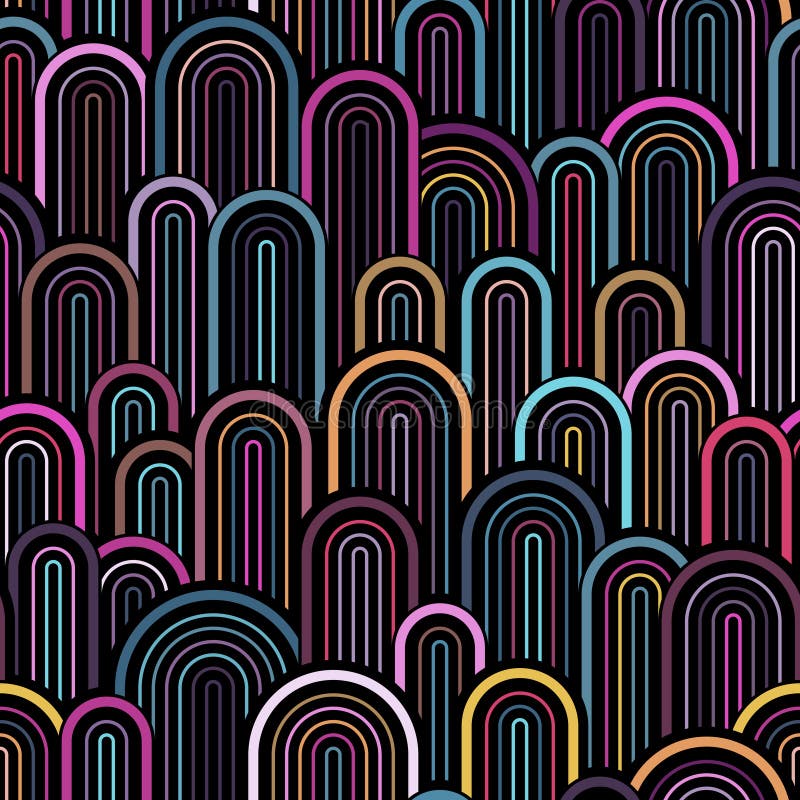 Seamless Geometric Pattern with Vertical Multicolor Lines. Modern Style ...
