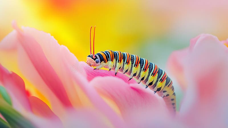 Striped Caterpillar stock illustration. Illustration of eruciform ...